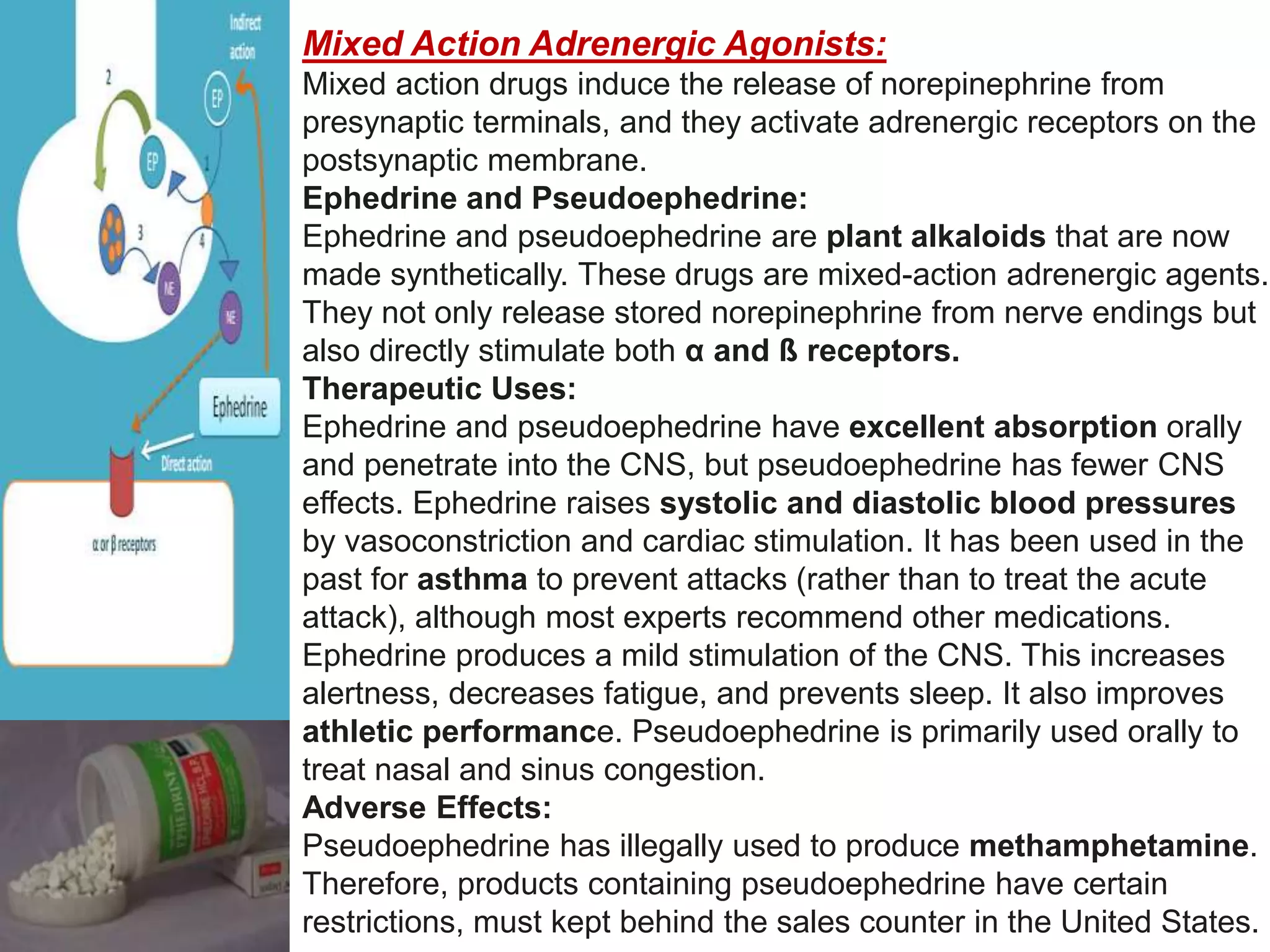Sympathomimetics or Adrenergic Agonists (Introduction, Classification ...