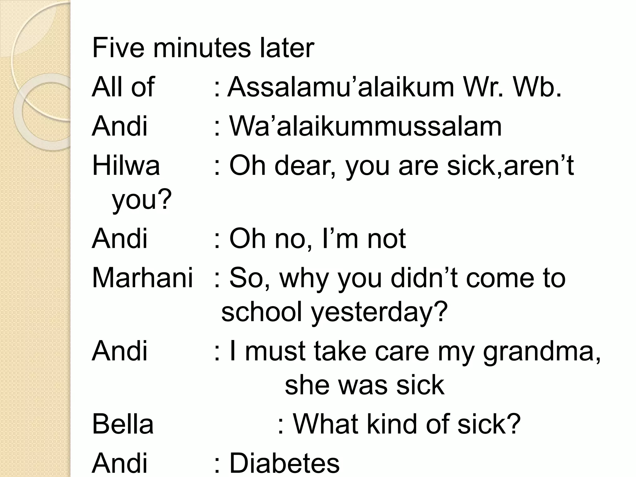 Expression, Respon, and Dialog of Sympathy | PPSX