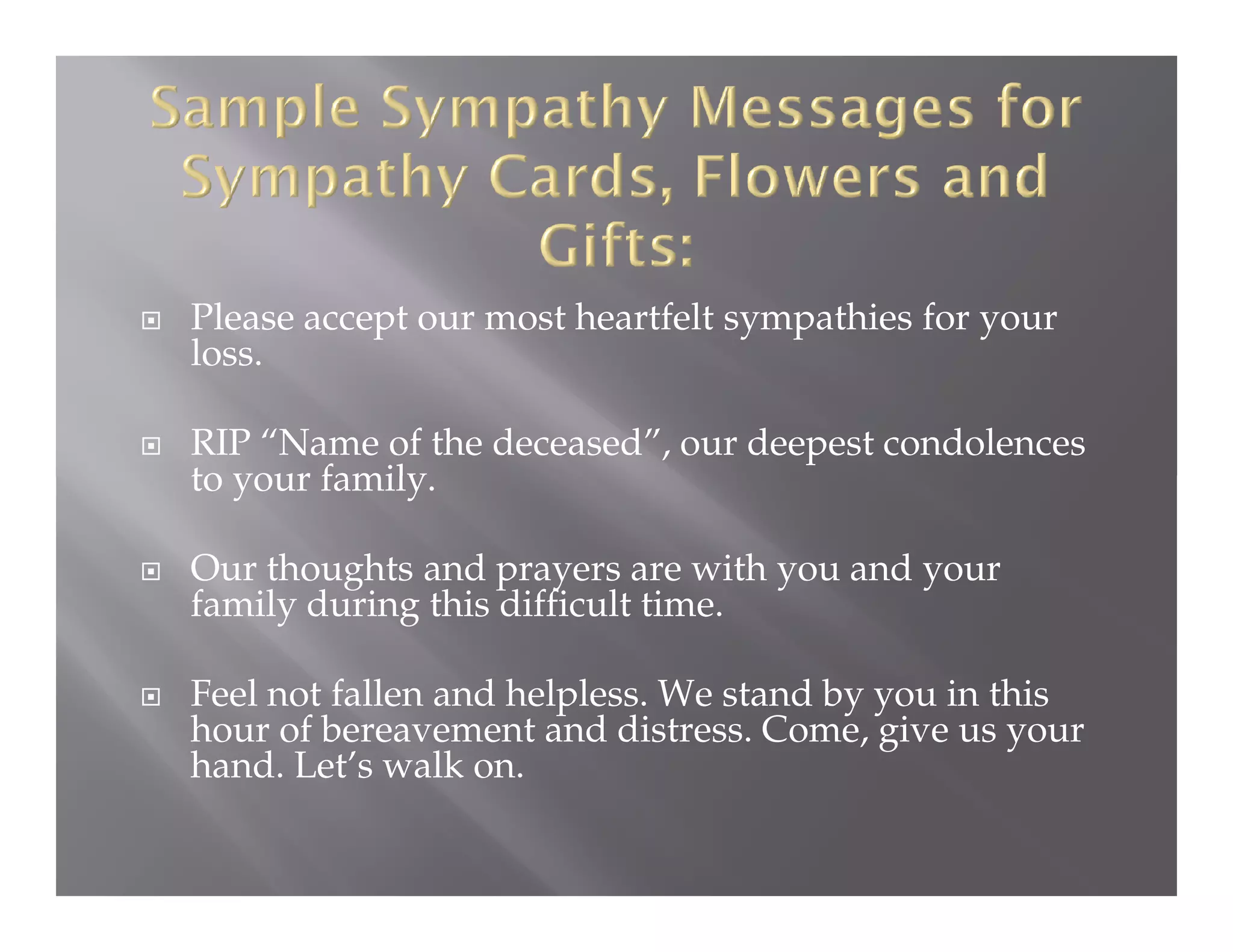 Sympathy messages | PDF