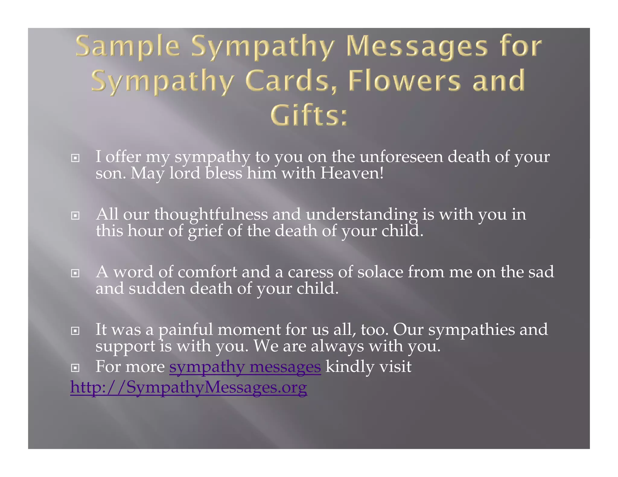 Sympathy messages | PDF