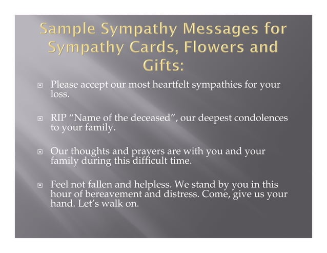 Sympathy messages | PPT