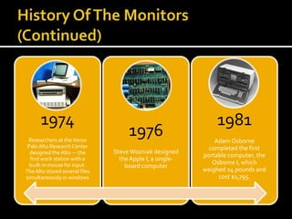 Symphanie smith history of monitors timeline | PPTX