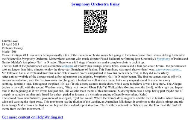 Symphony Orchestra Essay | PPT