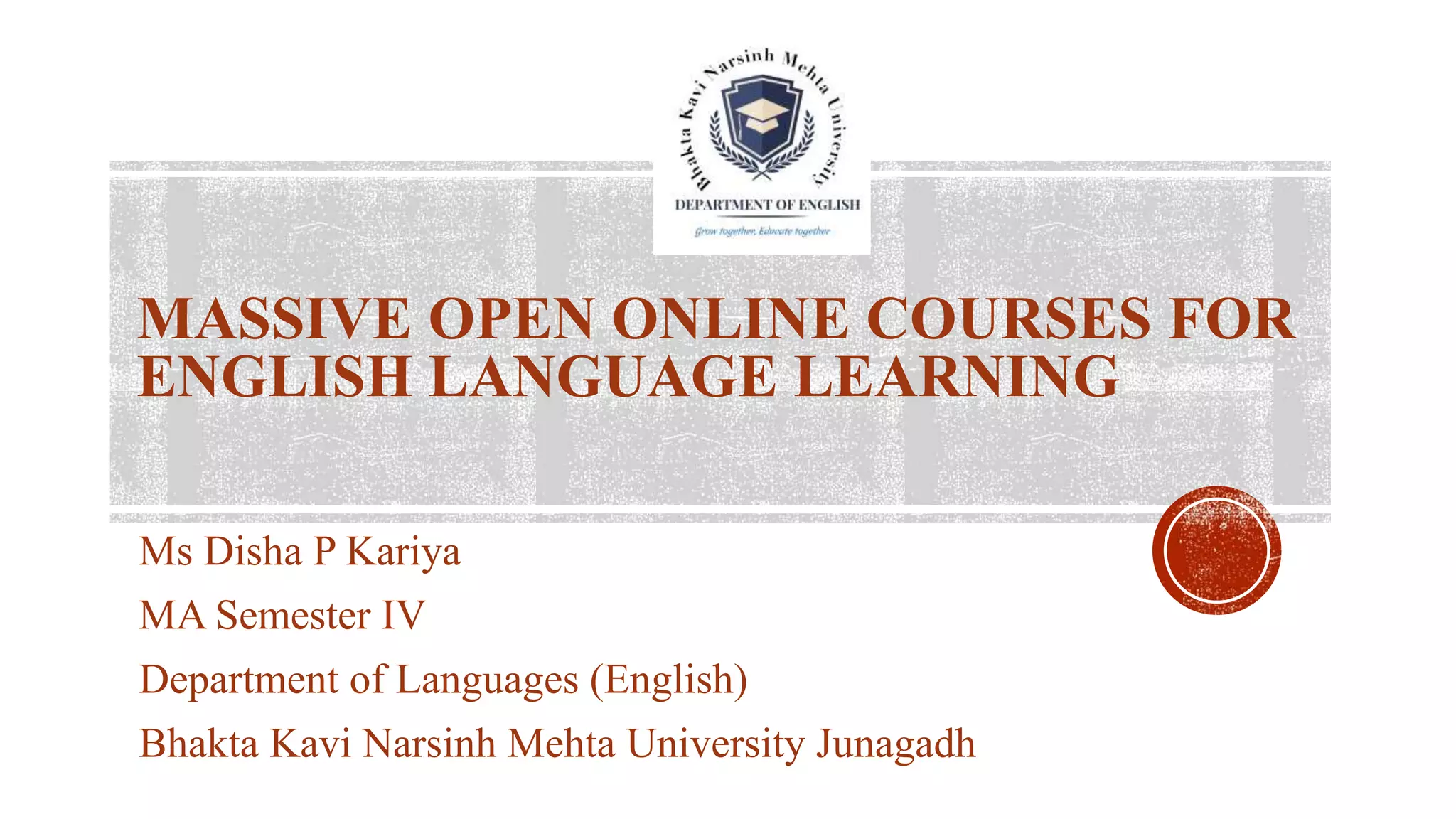MOOCs for English Language Learning | PPT