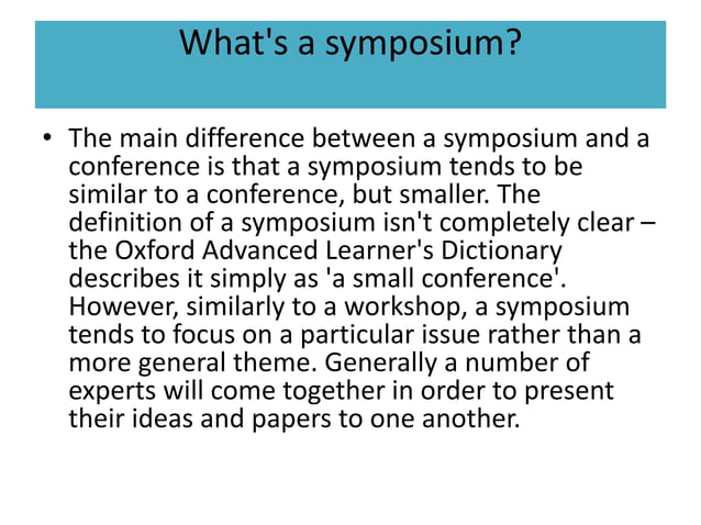 Symposium ppt | PPT | Free Download