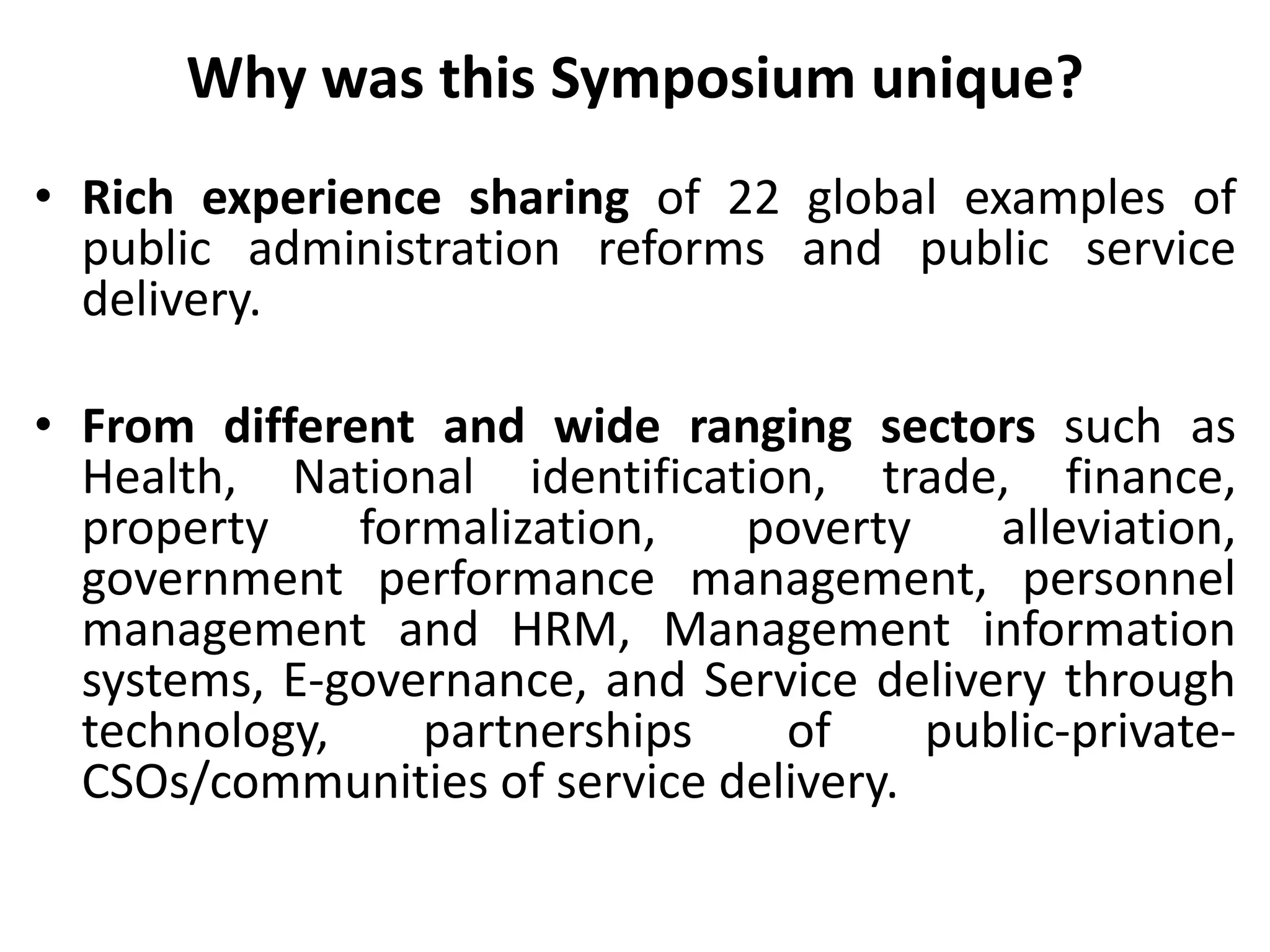 Summing up International Symposium on Excellence in Public Service ...