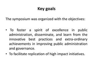 Summing up International Symposium on Excellence in Public Service ...