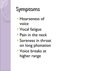 Symposium Vocal Nodules And Polyp | PPT