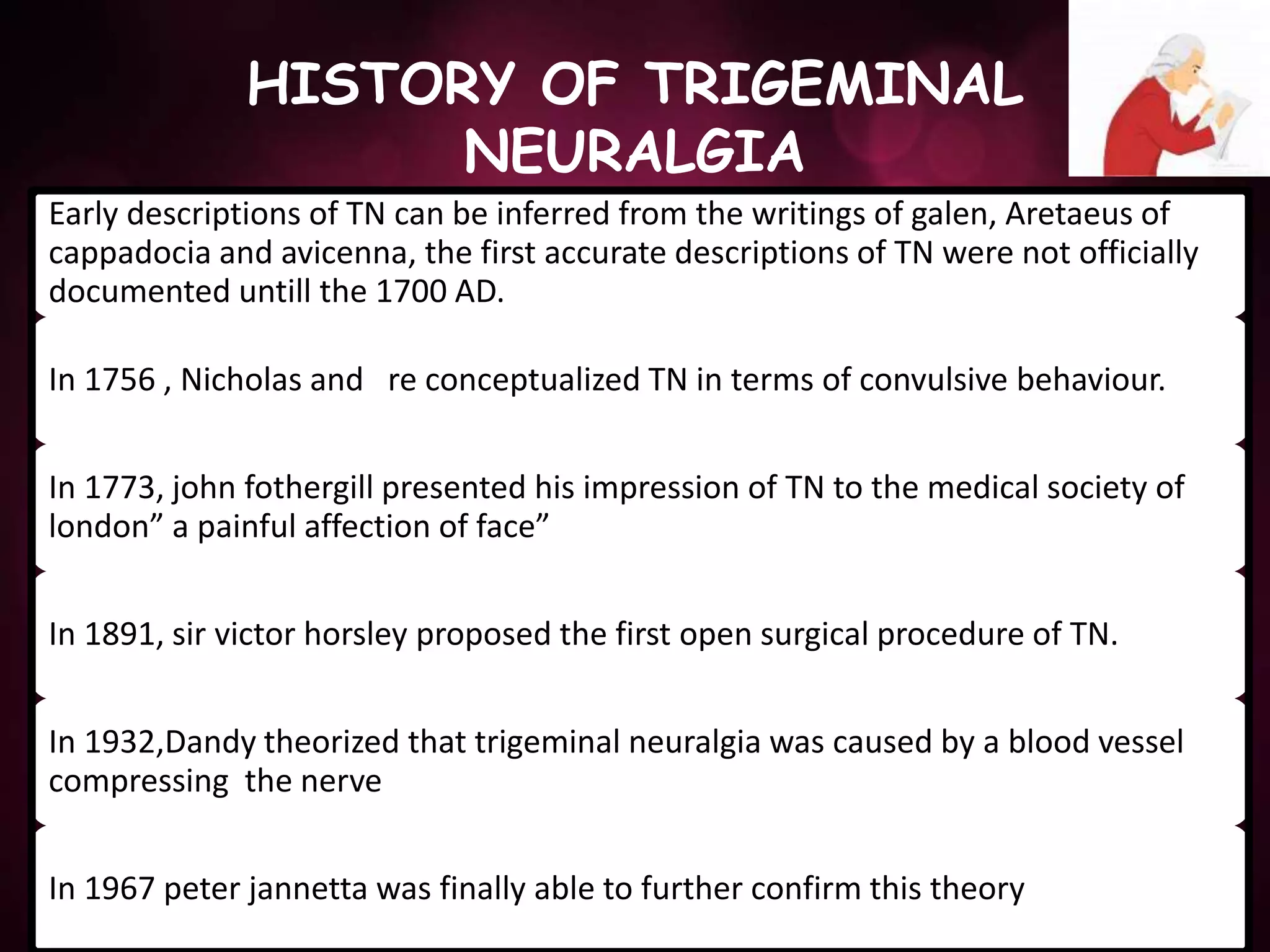 Symptomatology and pathophysiology of trigeminal neuralgia copy | PPTX