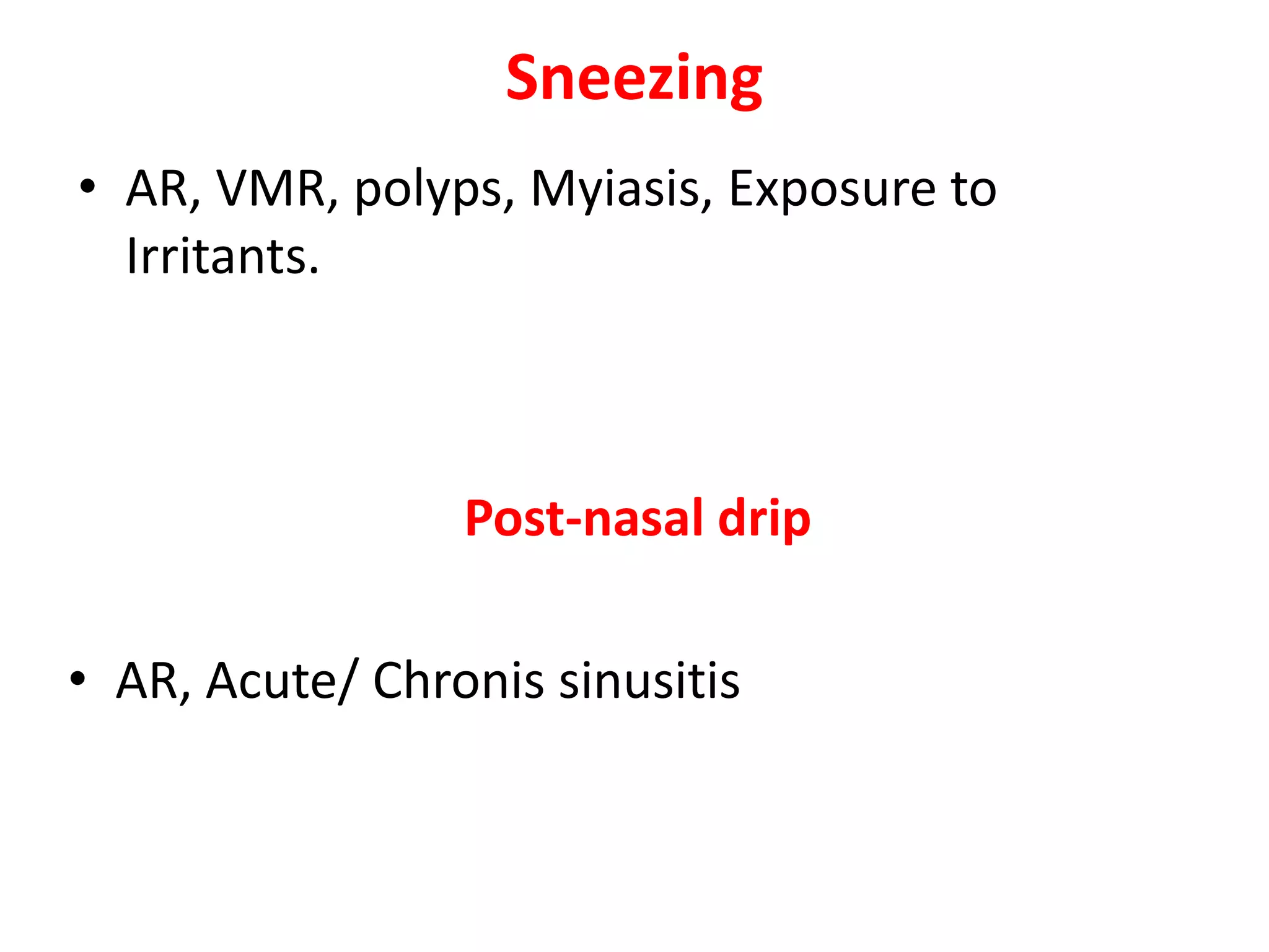 Symptomatology of nasal diseases | PPTX