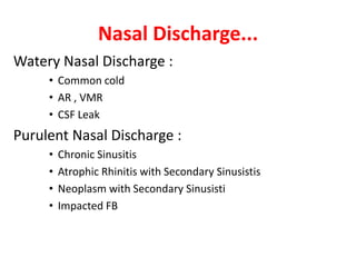 Symptomatology of nasal diseases | PPTX