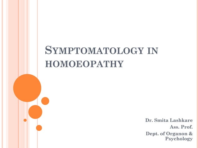 Symptomatology in Homoeopathy | PDF
