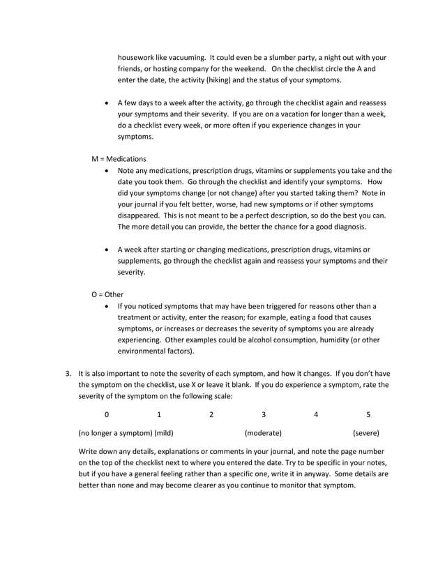 Symptom checklist and_chart | PDF | Ear, Nose and Throat Conditions ...