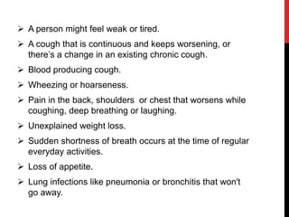 Symptoms And Early Warning Signs Of Lung Cancer | PPTX