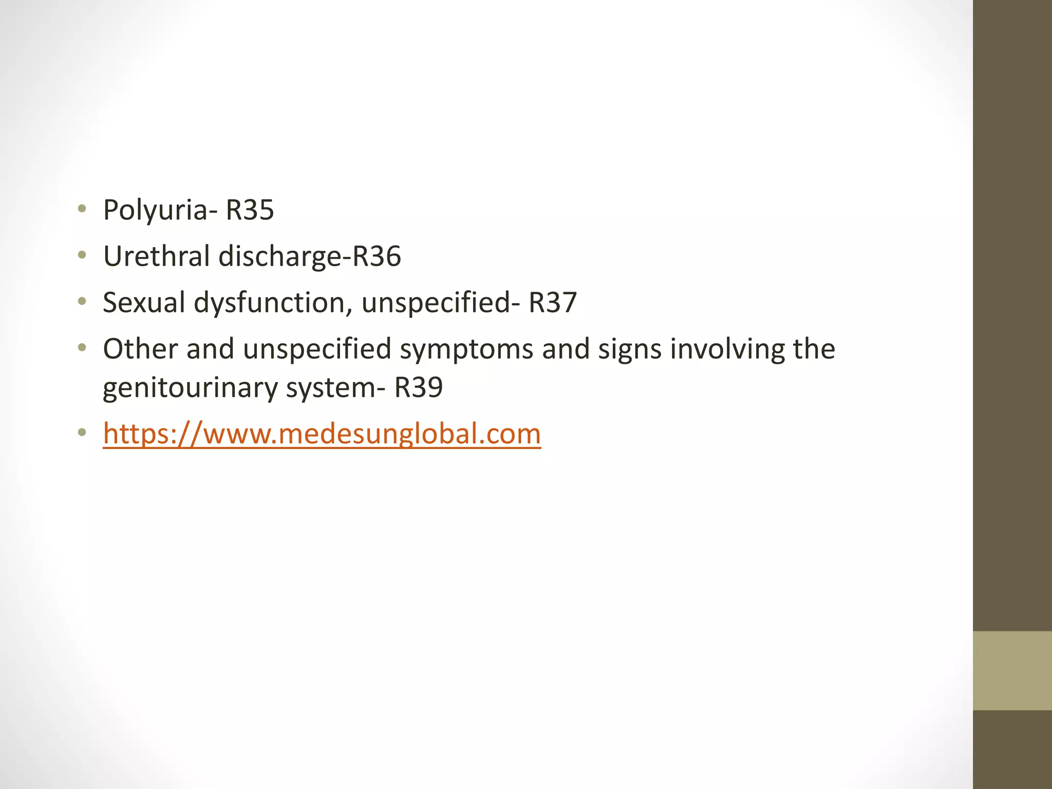 Symptoms and signs involving the genitourinary system | PPTX