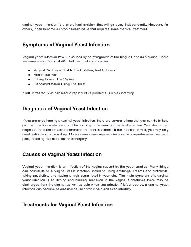 Vaginal Yeast Infection Causes Symptoms And Treatment Confopay