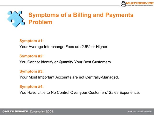 Symptoms of a Billing And Payment Problem | PPT