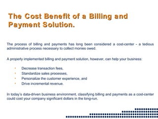 Symptoms of a Billing and Payment Problem | PPT