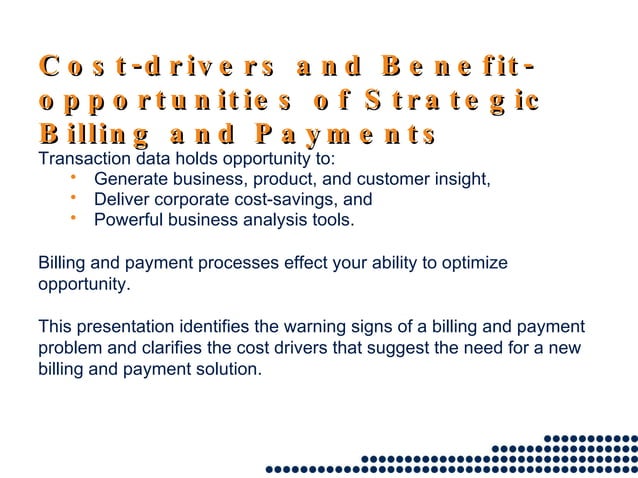 Symptoms of a Billing and Payment Problem | PPT