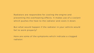 Symptoms of a clogged radiator in a car | PPT