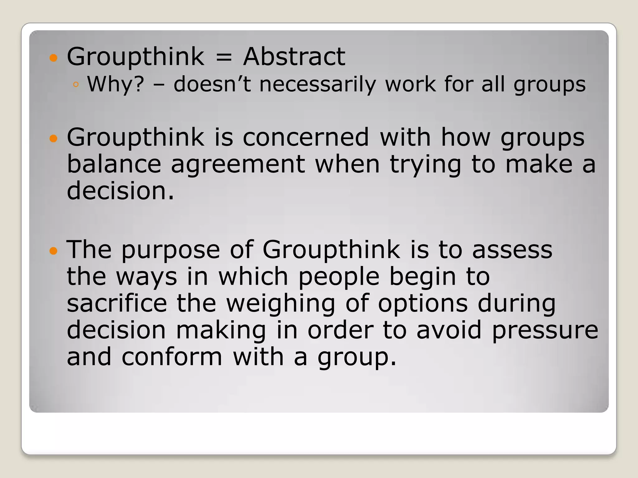 Symptoms of groupthink | PPTX
