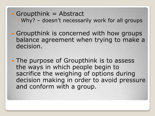 Symptoms of groupthink | PPT