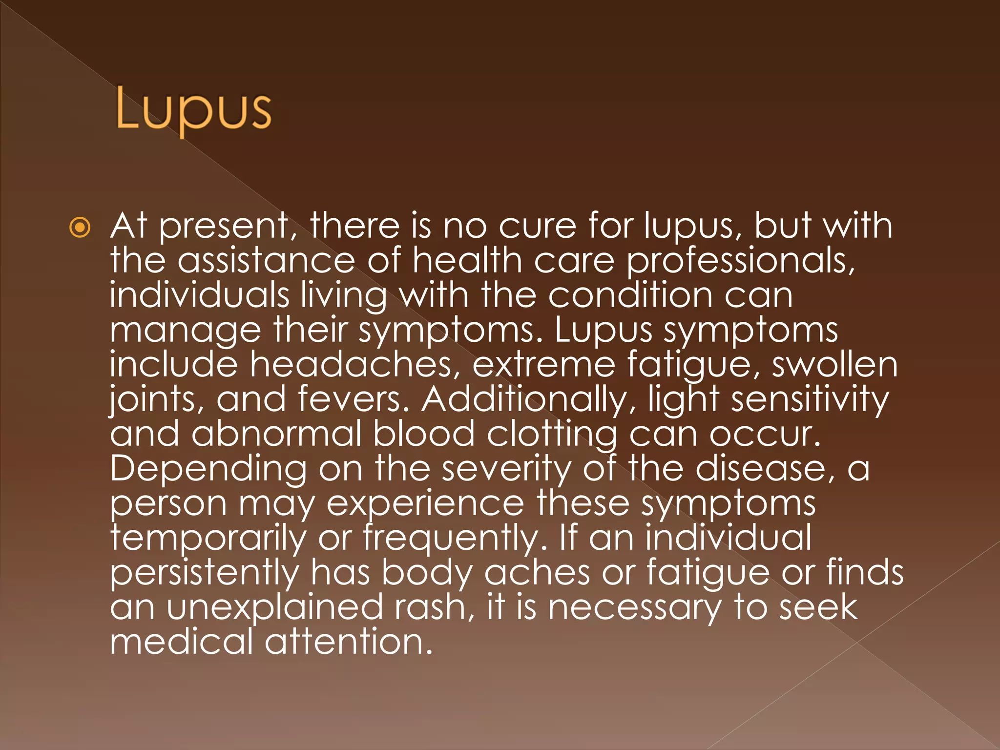 Symptoms of Lupus | PPTX