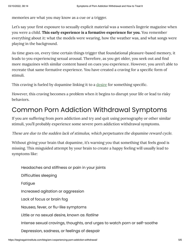 Symptoms Of Porn Addiction Withdrawal And How To Treat It Pdf
