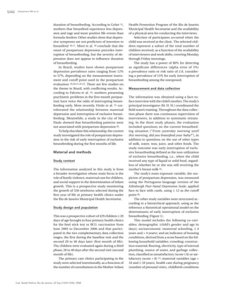 Symptoms Of Postpartum Depression And Early Interruption Of Exclusive Breastfeeding In The First ...