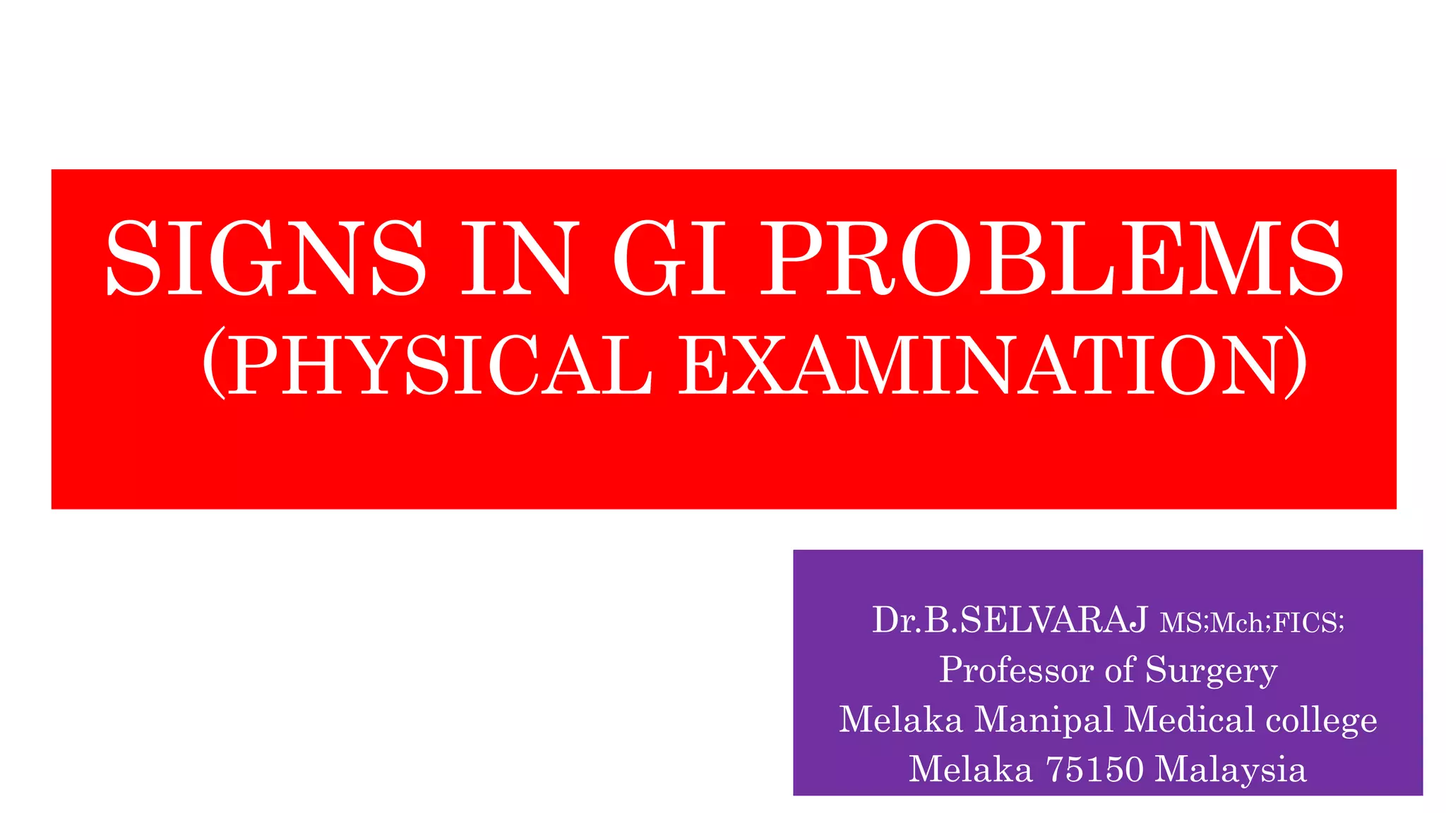 Symptoms & Signs in GIT problems | PPTX