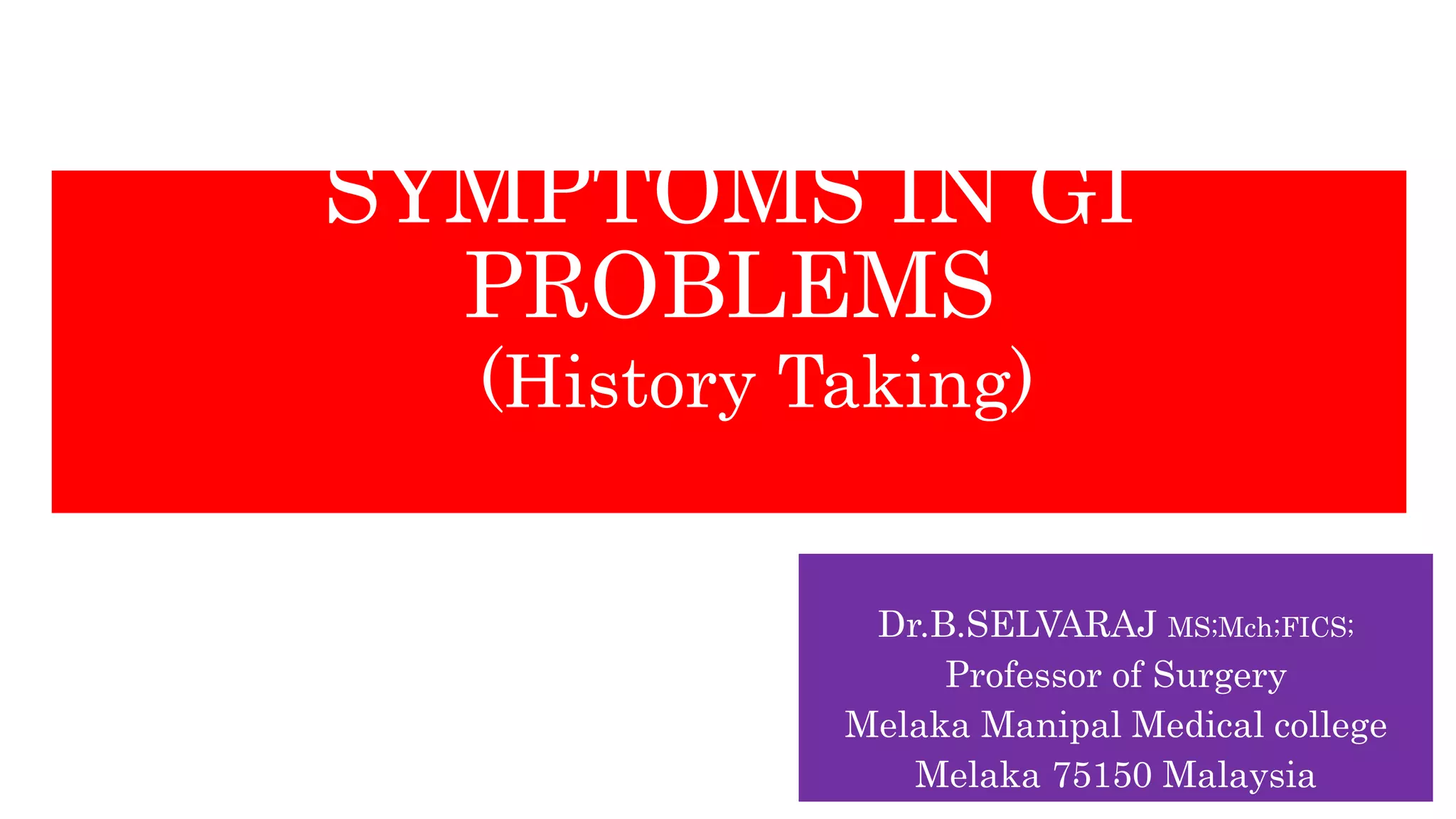 Symptoms & Signs in GIT problems | PPTX