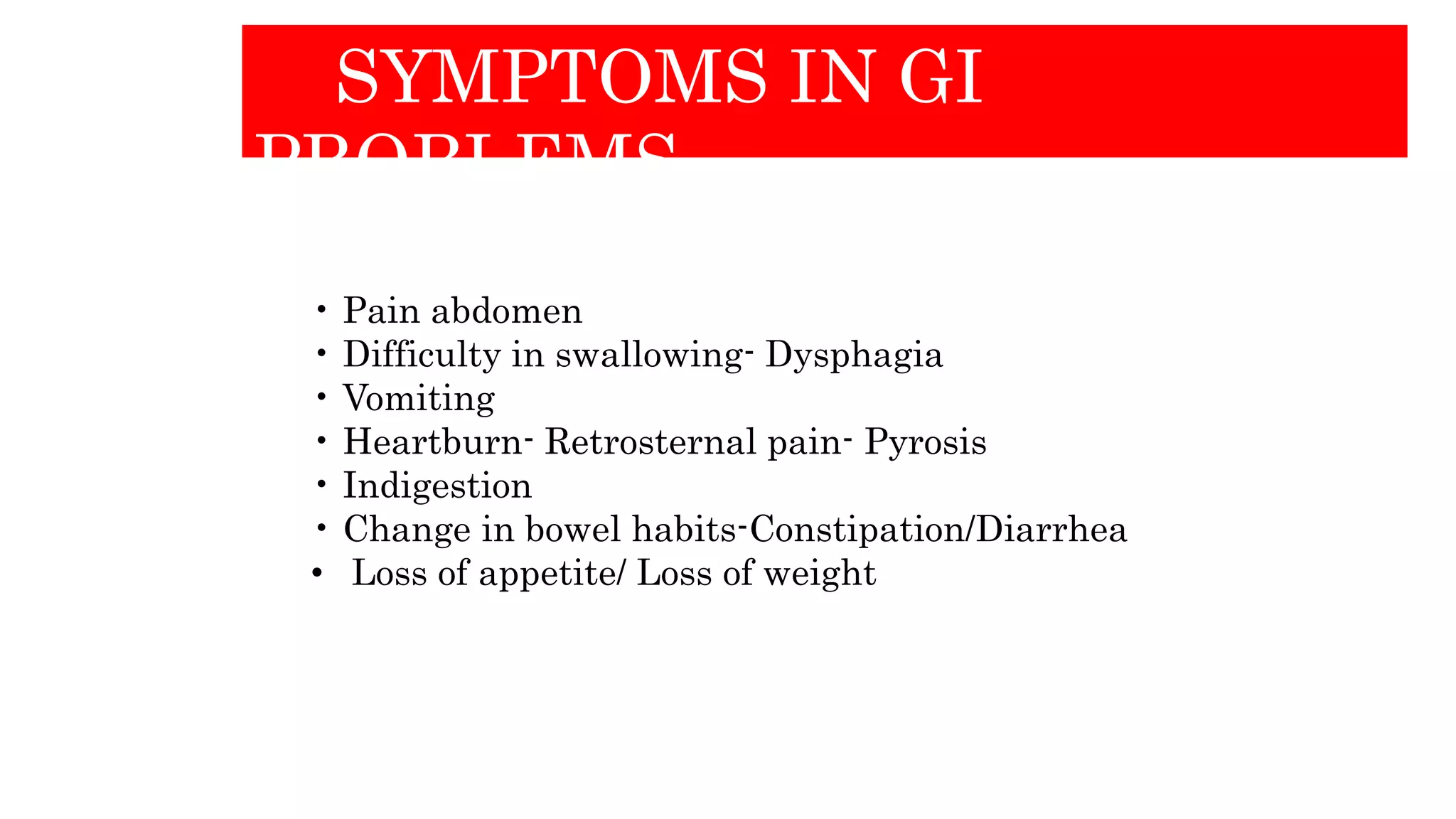 Symptoms & Signs in GIT problems | PPTX