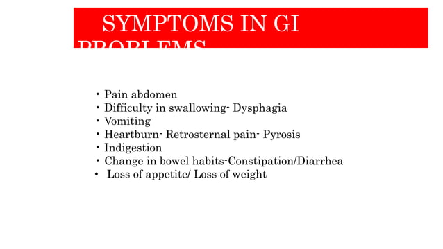 Symptoms & Signs in GIT problems | PPTX | Digestive Disorders ...