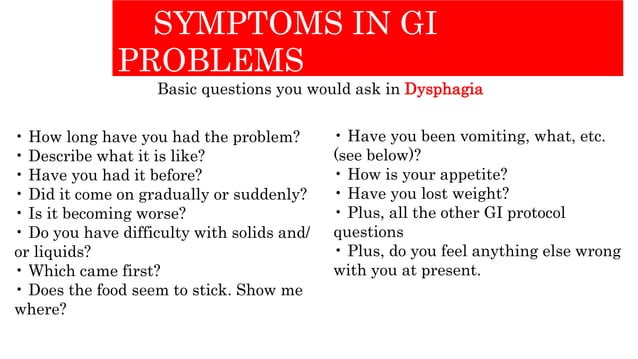 Symptoms & Signs in GIT problems | PPTX | Digestive Disorders ...