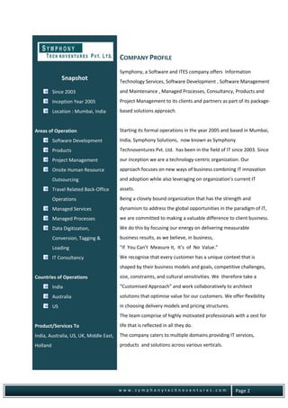 Sym Tech Profile Summary | PDF