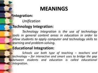 Integration of technology and technical teaching | PPT