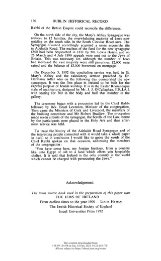 Synagogues dublin historical records | PDF
