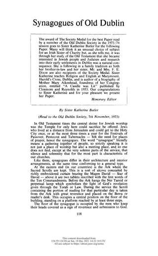 Synagogues dublin historical records | PDF
