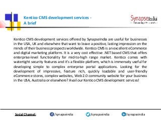 SynapseIndia - Kentico CMS Development Services