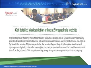 SynapseIndia recruitment for is open for various positions | PPT
