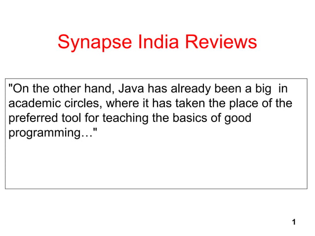 Synapse India Reviews | ODP