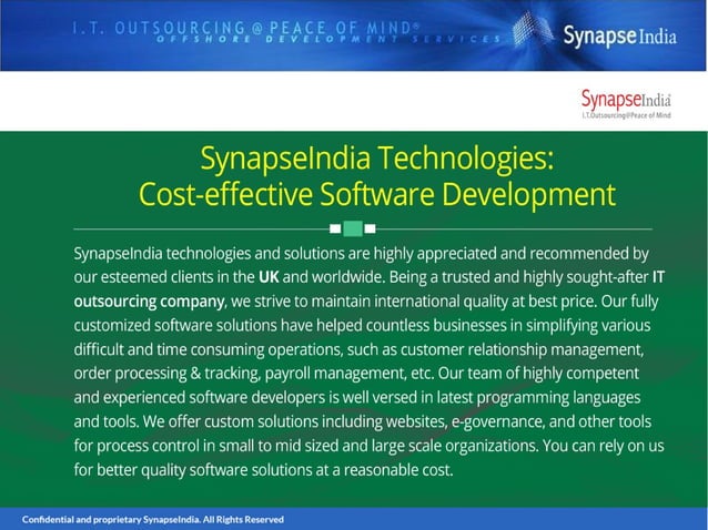 SynapseIndia technologies custom software development | PPT | Social Networking | Internet