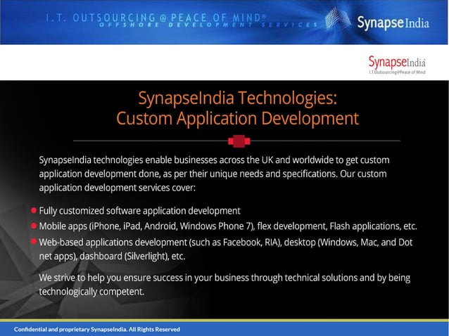 SynapseIndia technologies custom software development | PPT