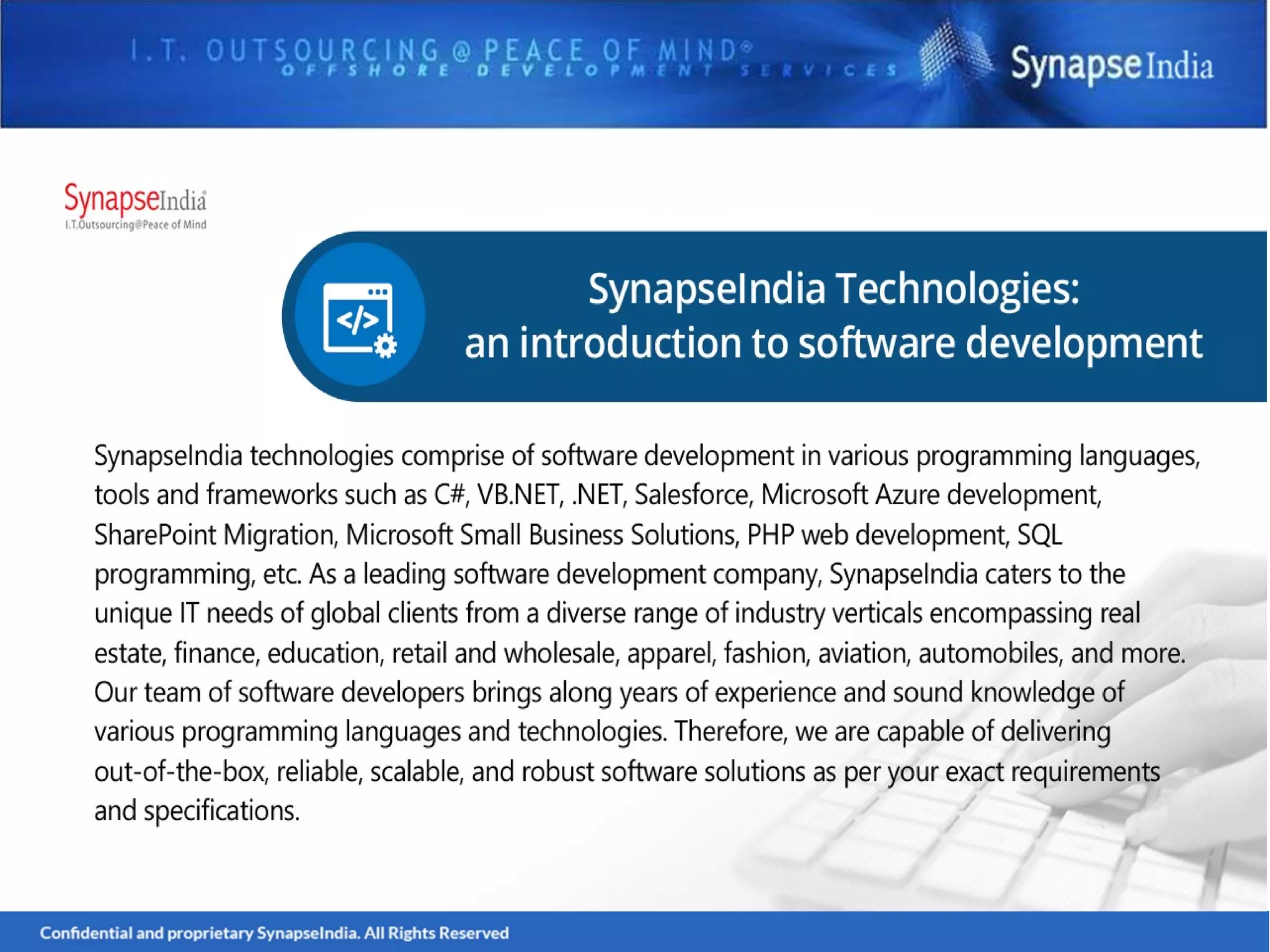 SynapseIndia technologies- why choose us? | PPT