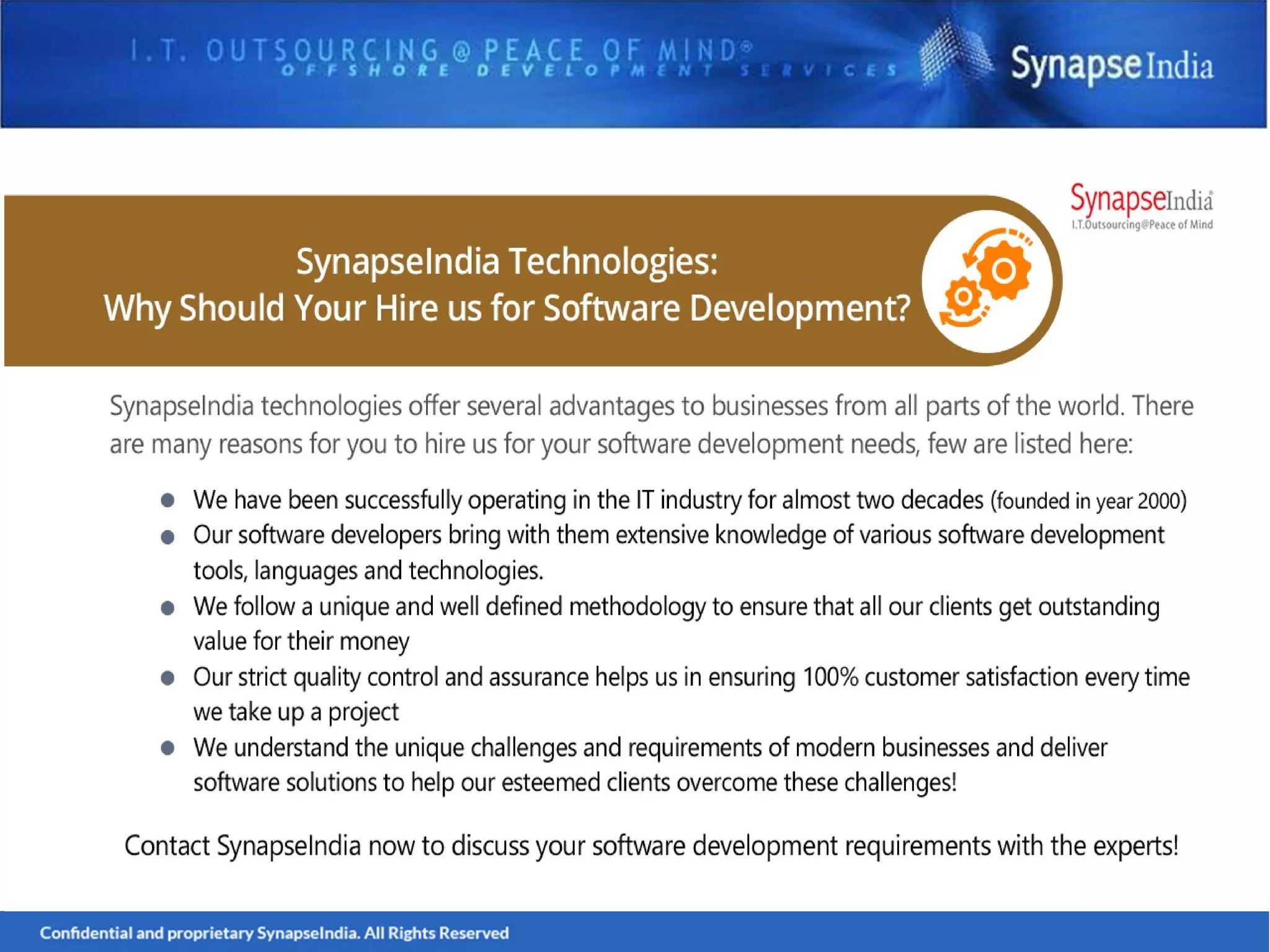 SynapseIndia technologies- why choose us? | PPT