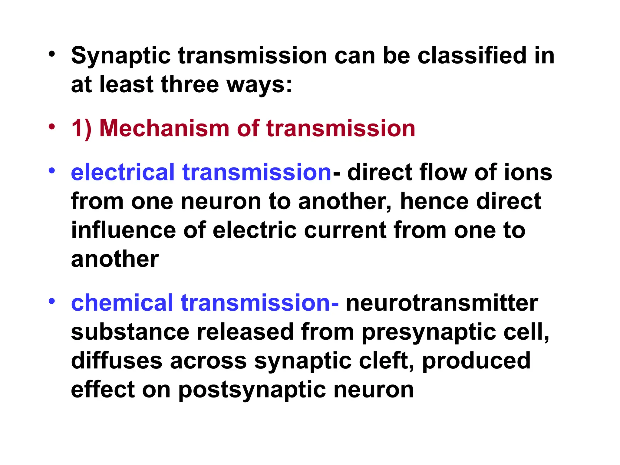 Synaptic transmission, types of synapses | PPT