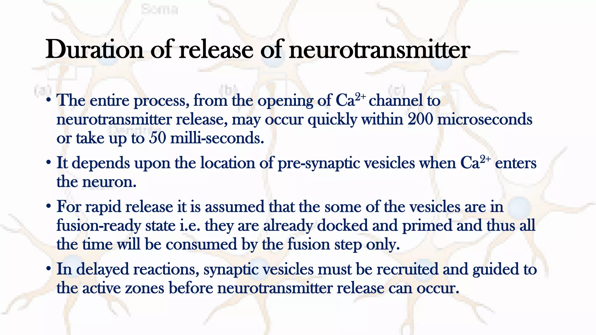 Synaptic transmission types I Steps of chemical neurotransmission I ...