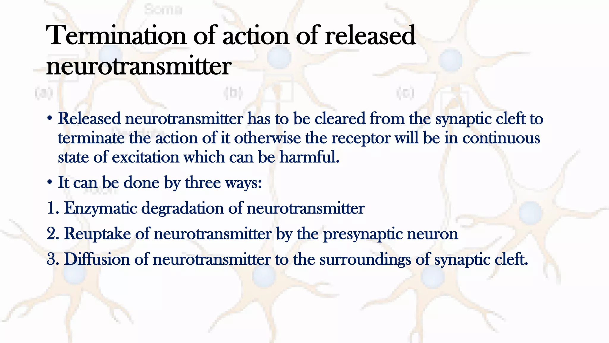 Synaptic transmission types I Steps of chemical neurotransmission I ...