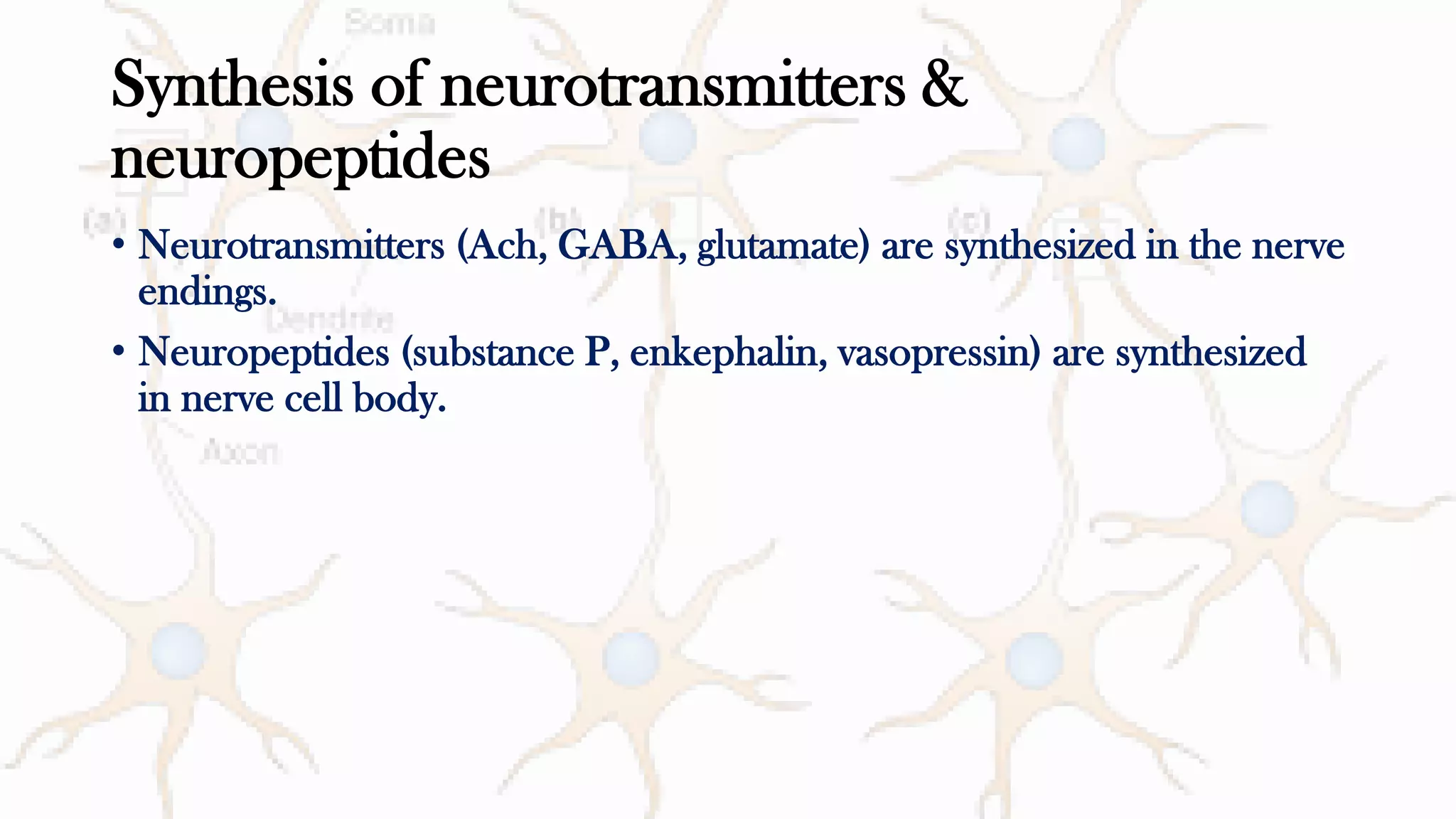 Synaptic transmission types I Steps of chemical neurotransmission I ...