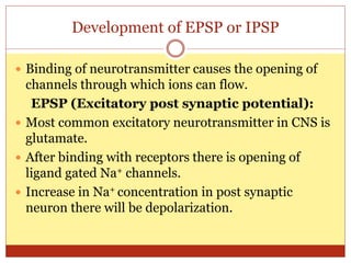 Synaptic transmission i | PPTX